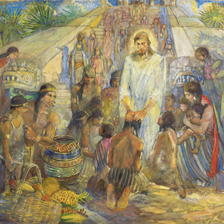 Christ Blesses the Nephites | Book of Mormon Painting | Minerva Teichert